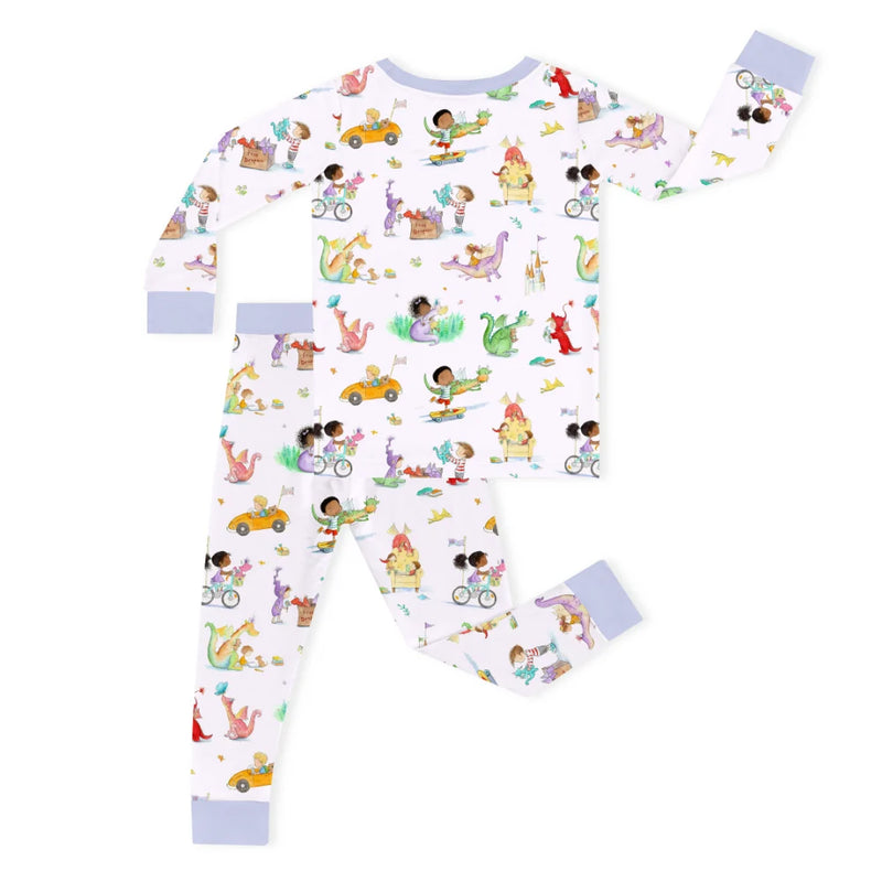 Whimsy Wild Dragons and Cars Kids Bamboo Two-Piece Pajama Set – MIOZING