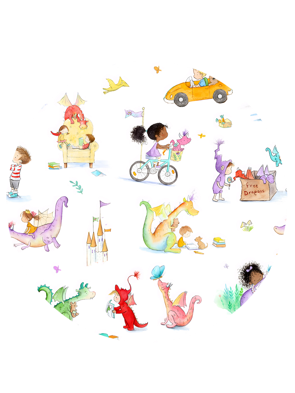 Whimsy Wild Dragons and Cars Bamboo Zipper Romper Pajamas – MIOZING